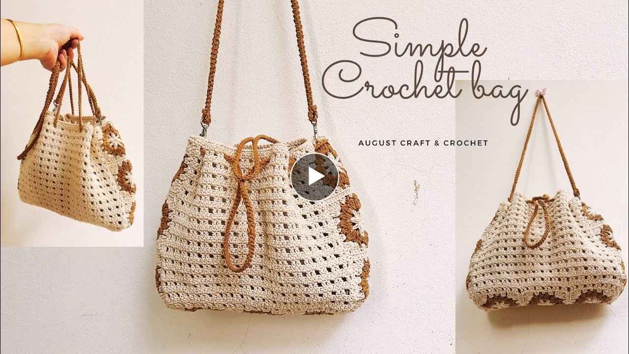 CROCHET BAG : How to crochet net bag very easy. Crochet tote bag tutorial.