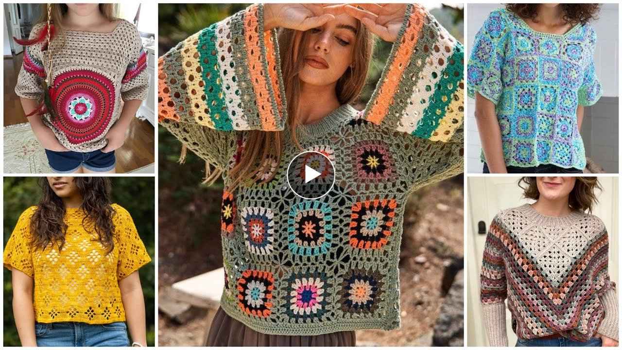 latest crochet cotton thread beautiful top/crop top/tunic top design ideas