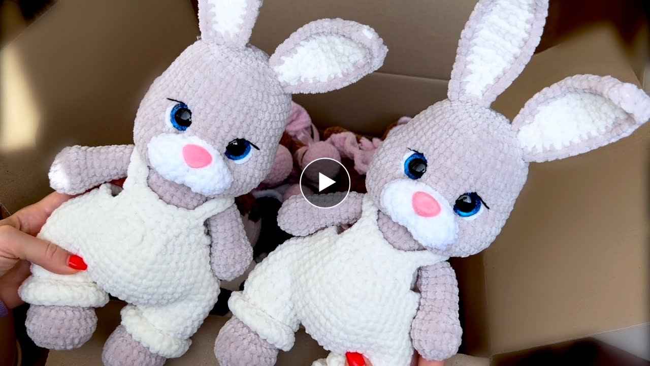 Big BUNNY in overalls crochet VIDEO TUTORIAL / Part 1 / Bunny in ...