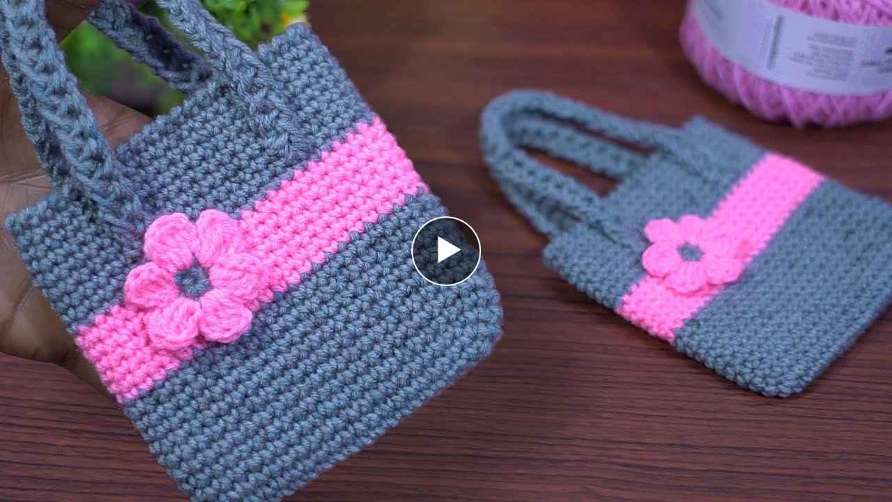Woolen crochet bag making #Easy crochet project #woolen design #easy