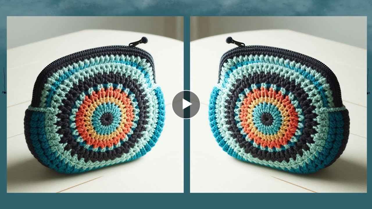 BEAUTIFUL CROCHET POUCH WITH TOSCA COLOR COMBINATION - Crochet Ideas