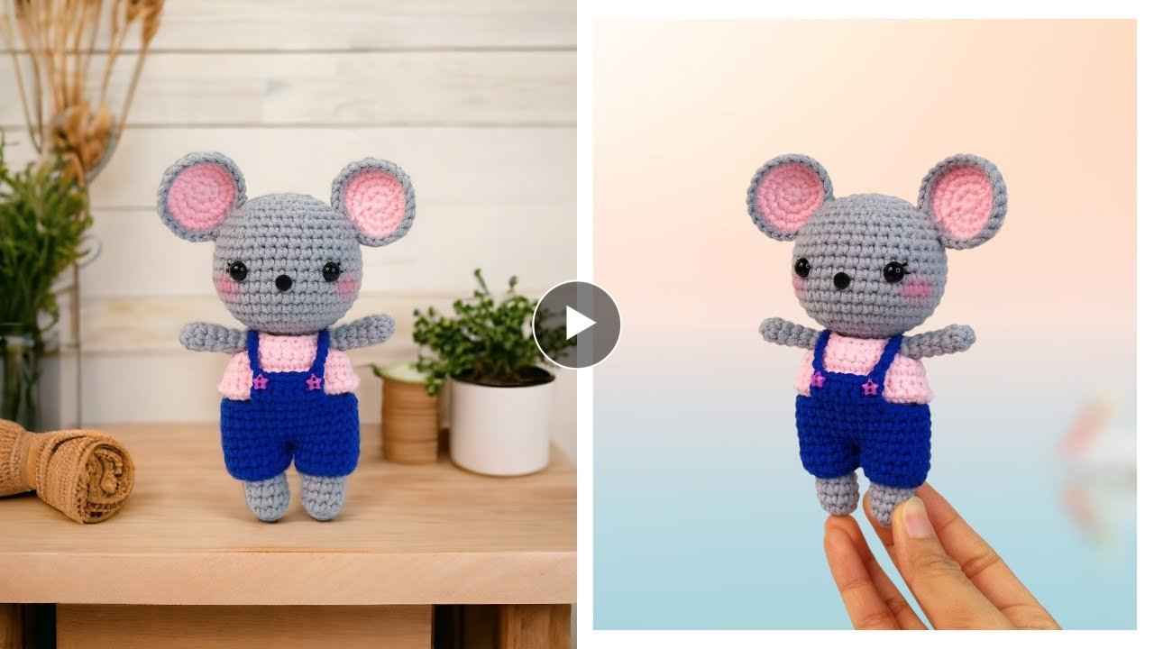 Crochet Mouse Pattern - Amigurumi Mice In Overalls - Crochet Animals