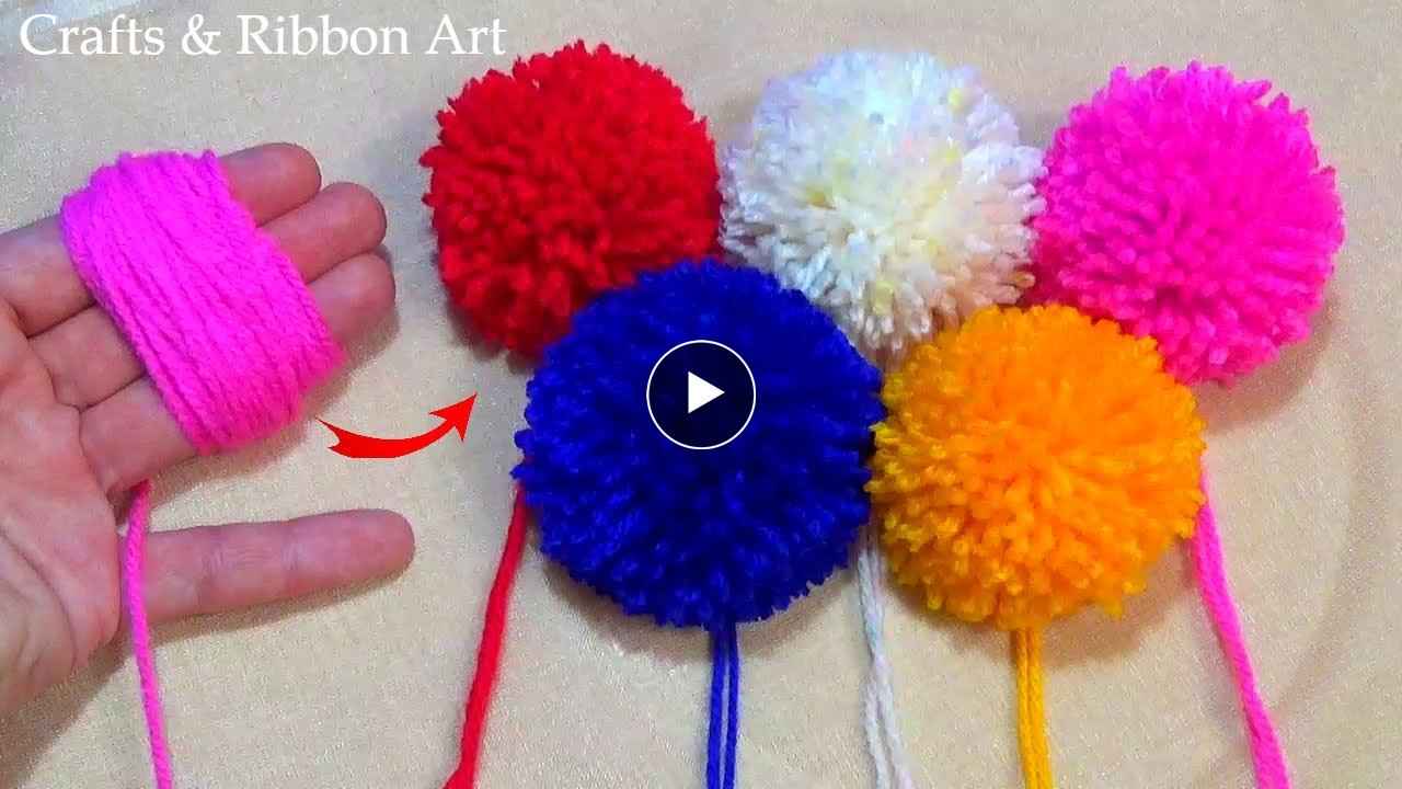 Super Easy POM POM Making Ideas with Fingers - Hand Embroidery Easy ...